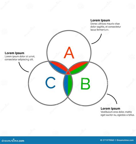 pie chart intersecting circles venn diagram line icon vector
