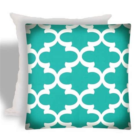 Flannigan Indooroutdoor Zippered Pillow Cover With Insert Turquoise