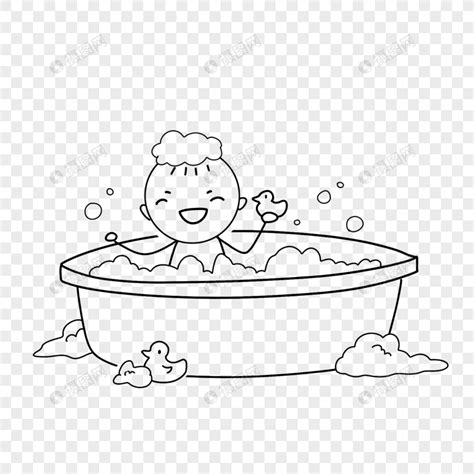 泡澡简笔画 动态图库网
