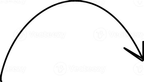 Downward Curved Arrow Line Art For Business Signs