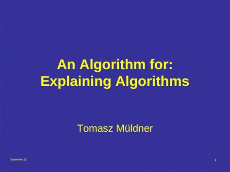 Ppt An Algorithm For Explaining Algorithms Dokumentips