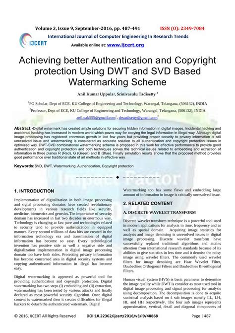 Pdf Achieving Better Authentication And Copyright Protection Using