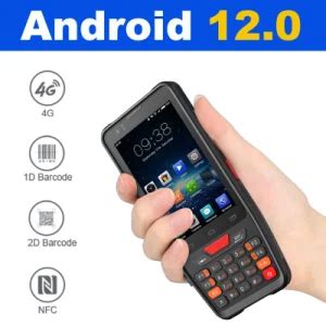 Android 12 Touch Screen Handheld PDA Barcode Scanner Data Collector Qr Code Hand Held PDA Phone