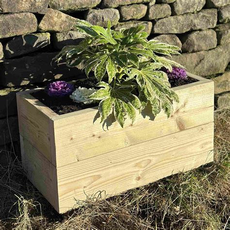 Wooden Trough Planter Timber Foundry