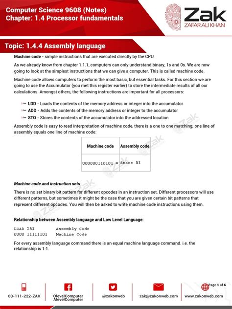 1 4 4 assembly language pdf assembly language instruction set