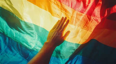 Symbol Of Unity And Partnership Lgbtq Hands Holding Over Vibrant
