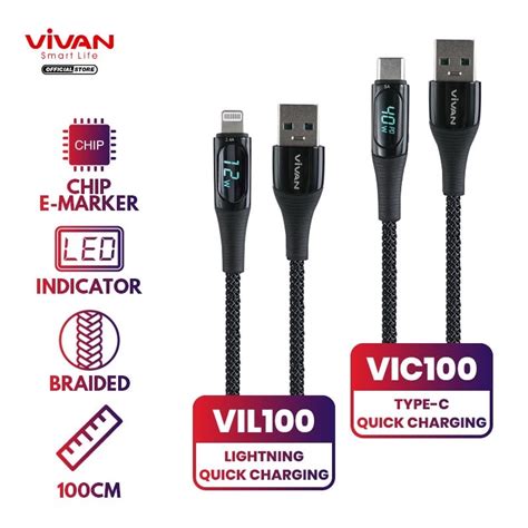 Jual Vivan Kabel Data Cm Cable Data Usb To Type C W A Usb To Lightning W A Fast