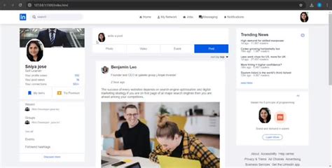 Sniya Jose On Linkedin Webdevelopment Html Css Linkedinclone