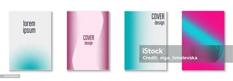 라인 포스터 세트 최소한의 레이아웃에서 멋진 서클 연간 프레임의 선형 모양 웨이브 플라이어 미니멀리스트 책 템플릿 기하학적 하프톤 배경입니다 트렌디 라인 포스터 모던 양식에