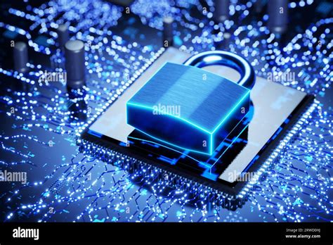 Microchip Cryptography Cyber Security Data Protection Concept Protect Your Data Cpu Critical