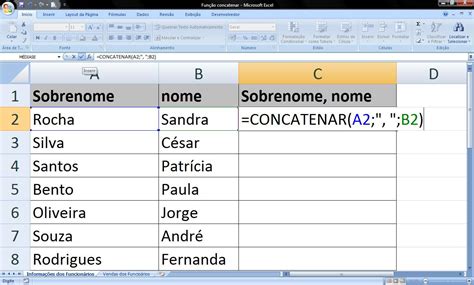 Função Concatenar Excel Soluções