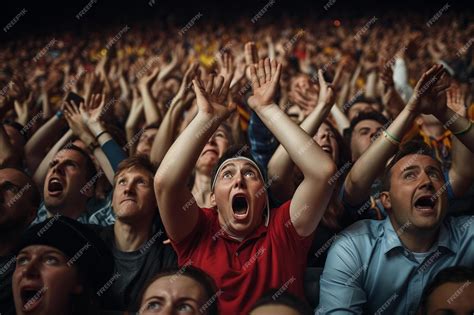 Premium Photo A Large Crowd Of People With Their Arms Raised In Front