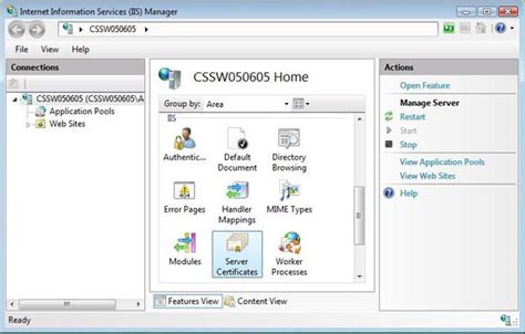 Install Certificate Internet Information Services Iis 7