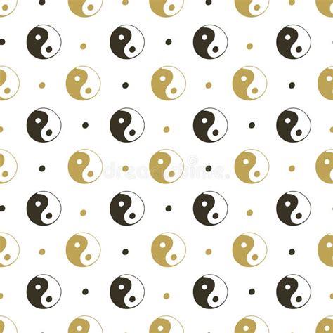 Yin Yang Vector Seamless Background Gold Pattern Stock Vector Illustration Of Boteh Gold