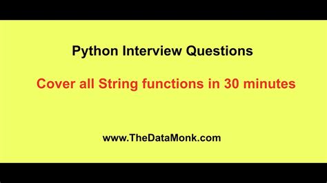 String Function In Python Part 1 Quick Python Revision Youtube