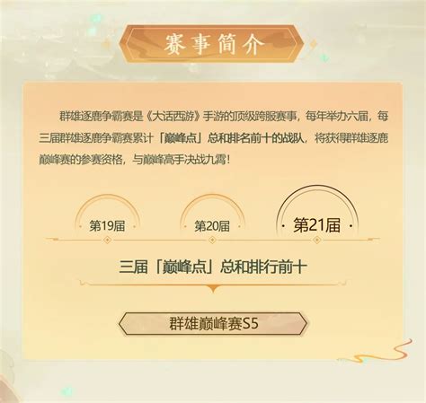 第二十一届群雄逐鹿争霸赛明日打响，谁将获得巅峰赛s5的最终席位？ 大话西游资讯 小米游戏中心