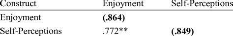 Inter Construct Correlations And Square Root Of Average Variance