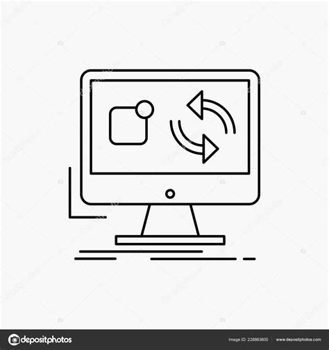 Update App Application Install Sync Line Icon Vector Isolated Illustration Stock Vector Image By