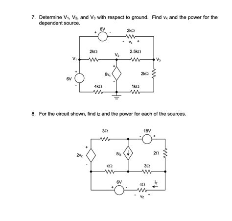 Solved Determine V V And V With Respect To Ground Chegg Com