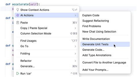 Generate Tests With AI PyCharm Documentation
