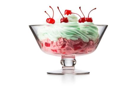 Premium Ai Image Clear Glass Trifle Dish On White Background