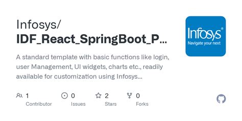 GitHub Infosys IDF React SpringBoot PostgreSql A Standard Template