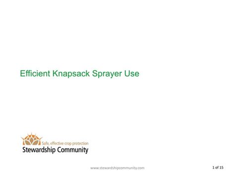 9 efficient knapsack sprayer use ppt