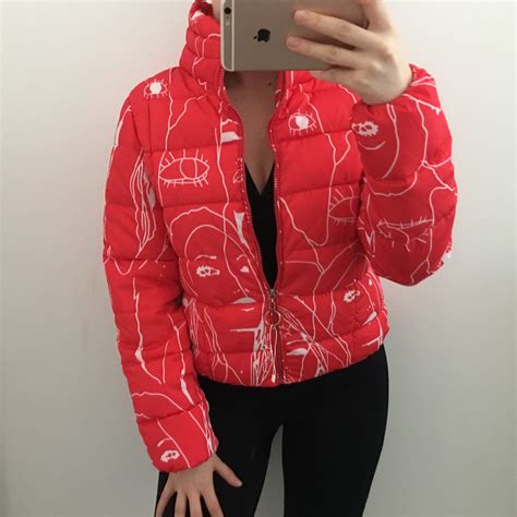 Depop Puffer Jacket Adidas Originals Cropped Black Only Columbia