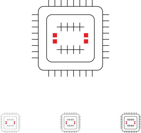 System Tech Technology Cpu Bold And Thin Black Line Icon Set 12999766