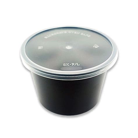 일회용 분리형 원형용기 블랙 525ml Sk 20 알로에 슬라임