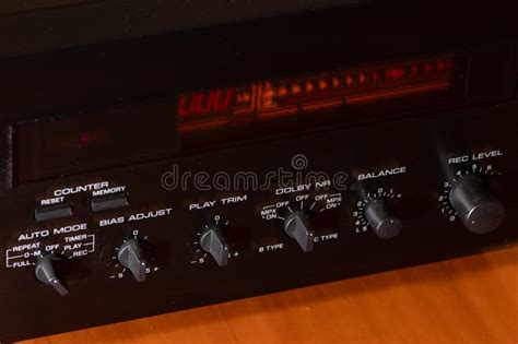 Vintage Audio Tape Deck With Illuminated Display And Control Knobs