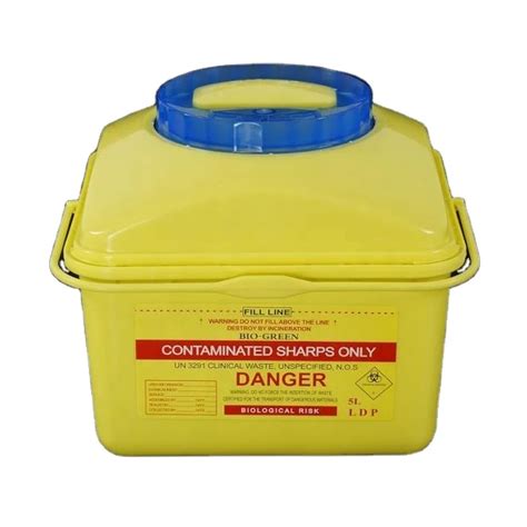 Square 10l Medical Sharps Disposal Container Sharp Collection Bin Buy Syringe Disposal Safety
