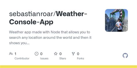 GitHub Sebastianroar Weather Console App Weather App Made With Node That Allows You To Search