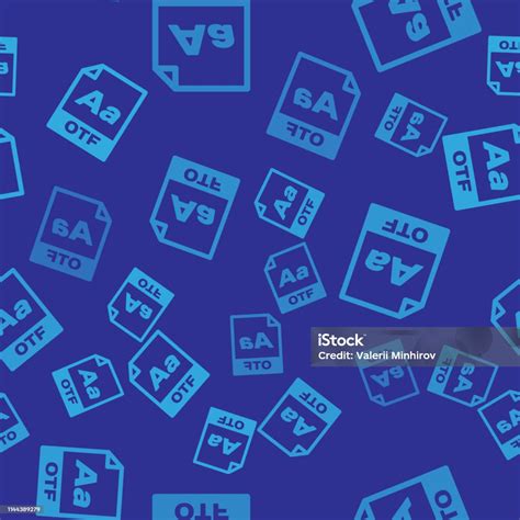 Vetores De Ícone Azul Do Documento De Arquivo Otf Teste Padrão Sem Emenda Isolado Ícone Do Botão