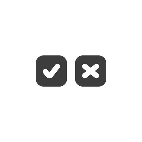 Vector Sign Of The Check Mark And Cross Symbol Is Isolated On A White Background Check Mark And