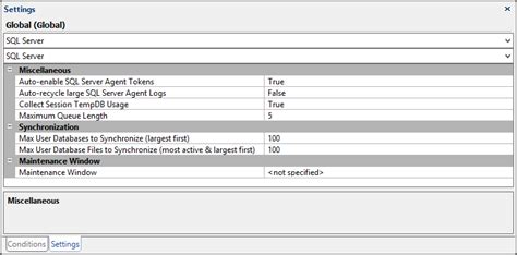 Sql Sentry Settings Pane
