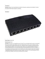 Activity Docx Activity Direction Design A New Networking Device Based On The