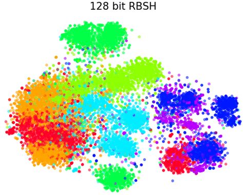 T Sne 15 Visualization Of The 16 And 128 Bit Hash Codes From Our Rbsh