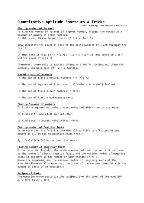 Docx Quantitative Aptitude Shortcuts And Basics Dokumen Tips
