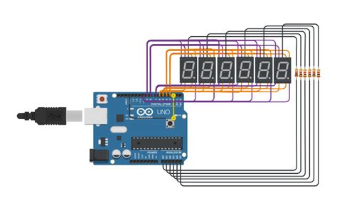 circuit design copy of 6 digit 7 segment display clock tinkercad