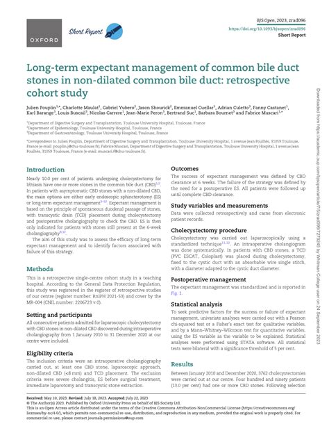 Pdf Long Term Expectant Management Of Common Bile Duct Stones In Non Dilated Common Bile Duct