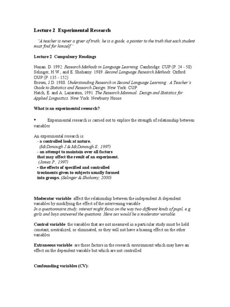 Pdf Lecture 2 Experimental Research Dokumentips