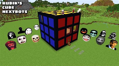 Survival Rubiks Cube House With 100 Nextbots In Minecraft Gameplay Coffin Meme Minecraft
