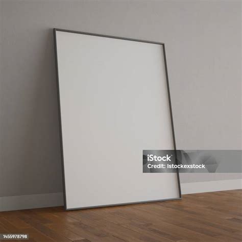 흰색과 나무 벽 콘크리트 바닥 수평 모형 포스터 프레임 및 화분에 심은 빈 사무실 홀의 내부 광고의 개념 3d 렌더링 0명에 대한 스톡 사진 및 기타 이미지 Istock
