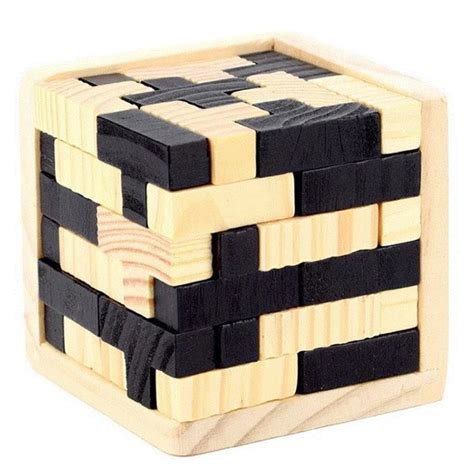 Wooden Intelligence Tetris Game 3d Wood Jigsaw Puzzle Brain Teaser