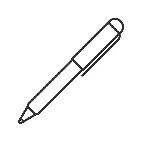 Ball Pen Linear Icon Thin Line Illustration Ballpoint Pen Contour Symbol Vector Isolated