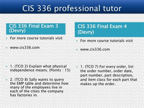 Ppt Cis 336 Successful Learningcis336dotcom Powerpoint Presentation