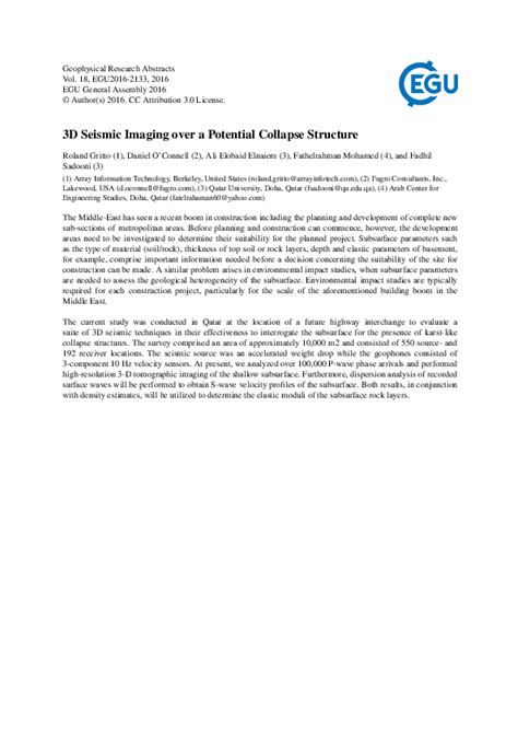 pdf 3d seismic imaging over a potential collapse structure