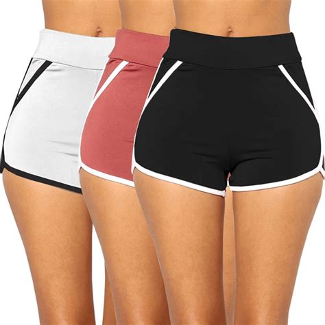 Sexy Women Sports Shorts Running Yoga Gym Jogging Waistband Workout High Waist Summer Hot Shorts