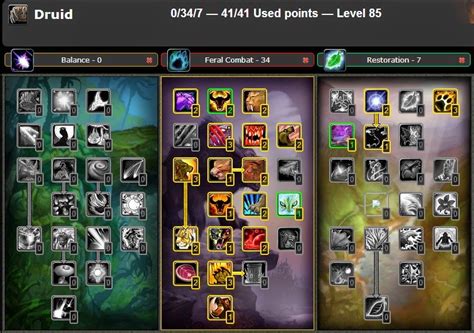 Pve Dps Feral Druid Talent And Glyphs Guide Wow Cataclysm 434wow Best Pvppve Talent